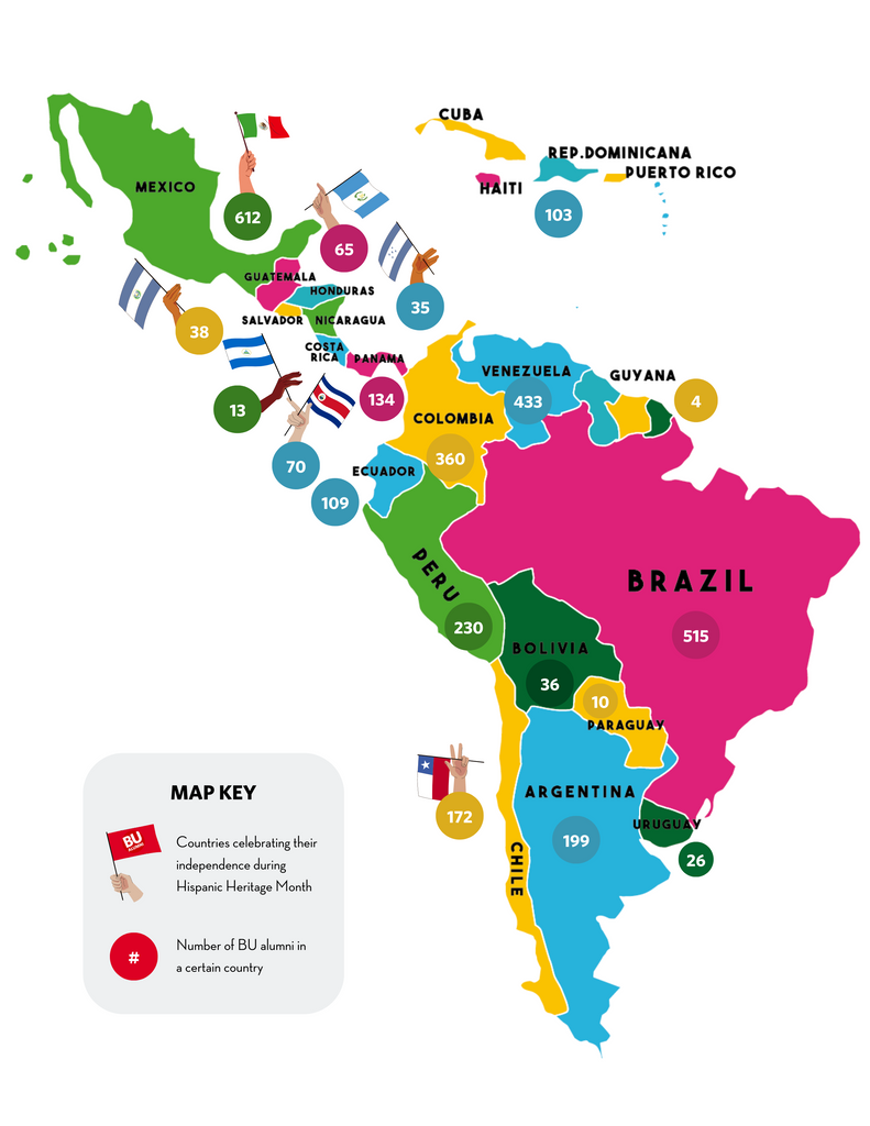 A map of BU alumni across Latin America | Alumni & Friends