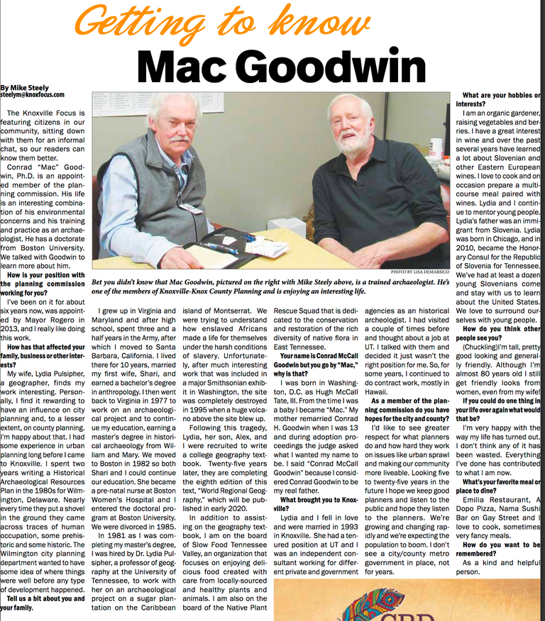 Conrad “Mac” Goodwin (GRS’87) | Archaeology