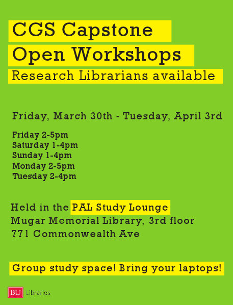 capstone library workshops | General Studies
