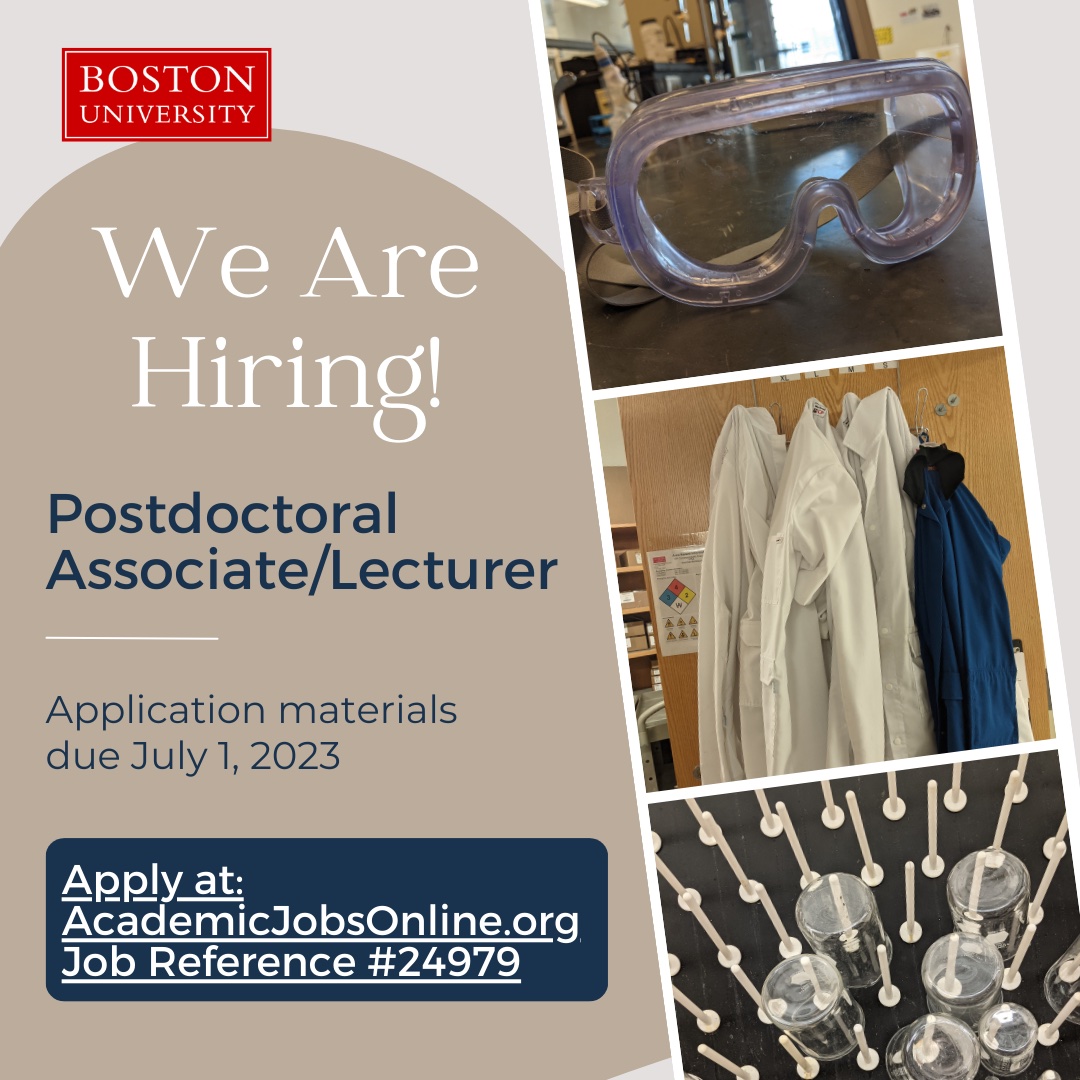 Open Postdoctoral Associate/Lecturer Positions – Applications Due July ...