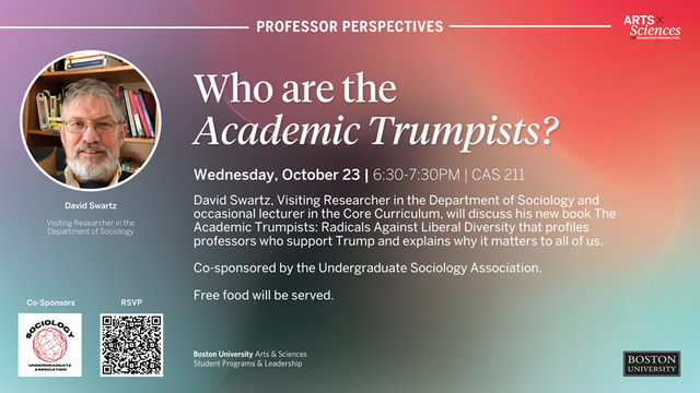 October 23 Book Talk by David Swartz Sheds Light on Professors for ...