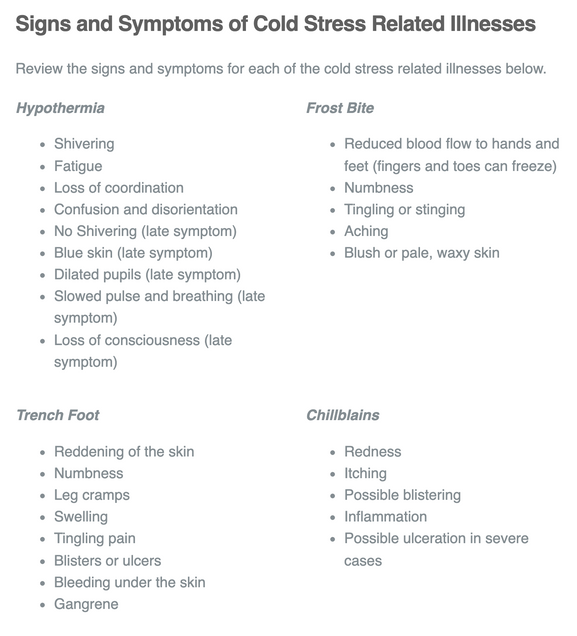 Cold Stress | Environmental Health & Safety