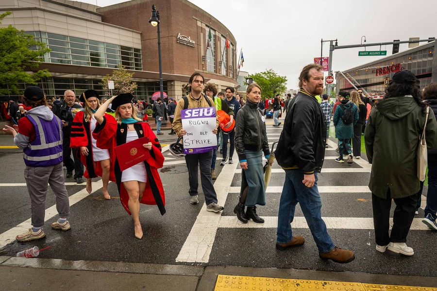Protests Unfold in and around Nickerson Field during BU’s 151st ...