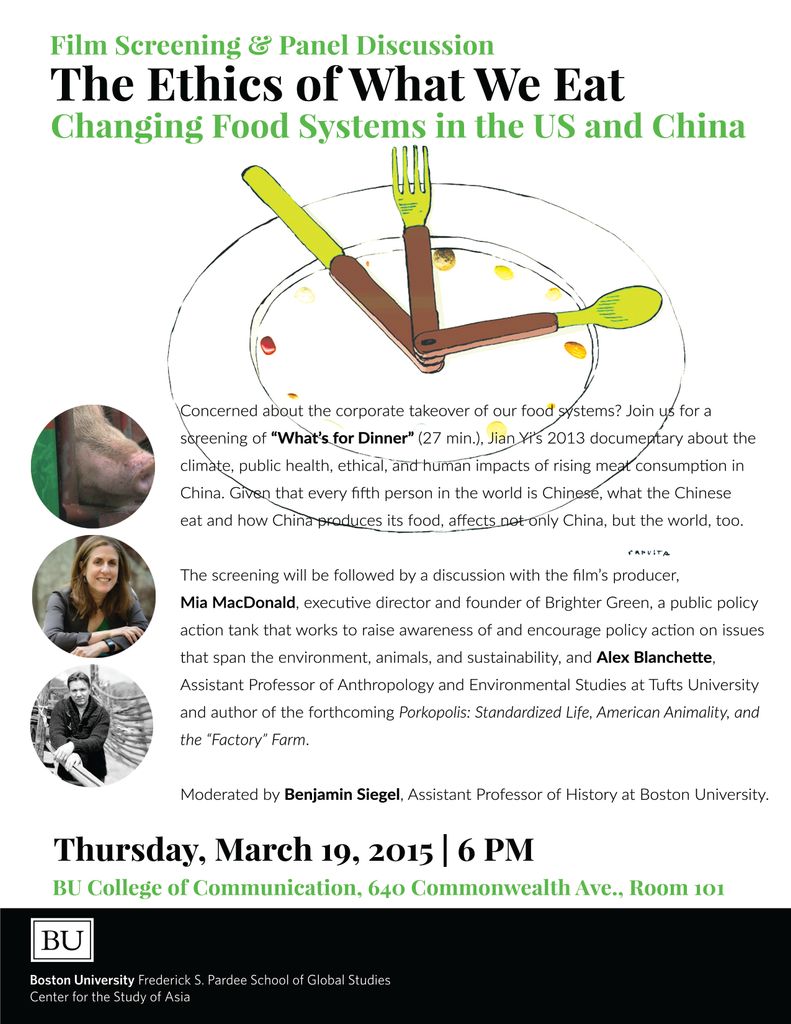 3/19 EVENT: The Ethics of What We Eat: Changing Food Systems in the US ...