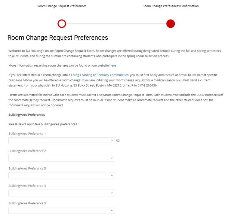 Room Change Requests Walkthrough | Boston University Housing