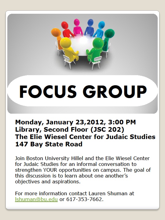 Monday January 23 at 3pm: Hillel student/EWCJS focus group mtg | Elie ...