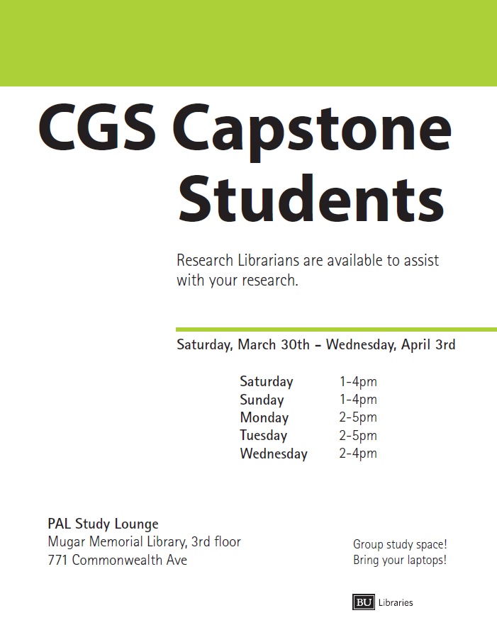 Capstone poster » BU Libraries | Boston University