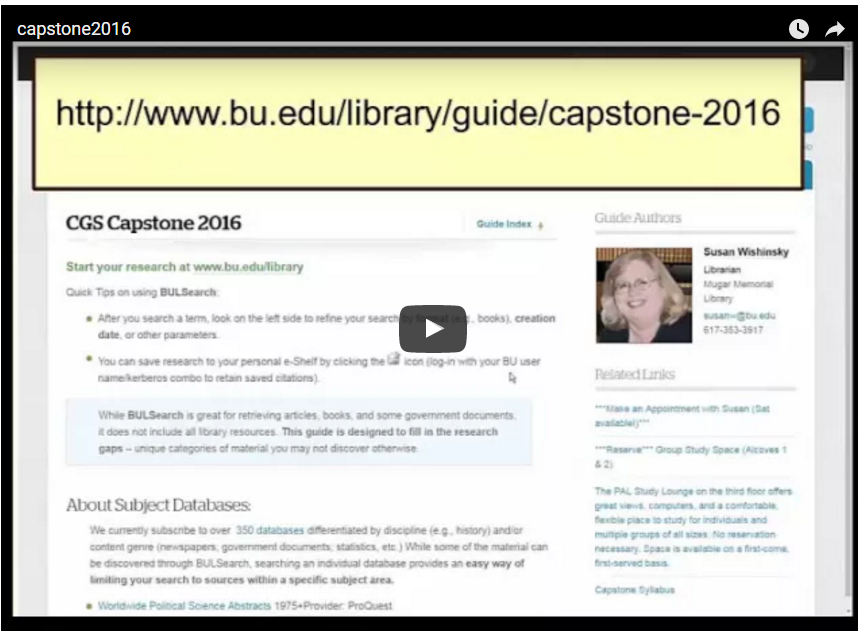 Capstone 2016 begins March 25th » BU Libraries | Boston University