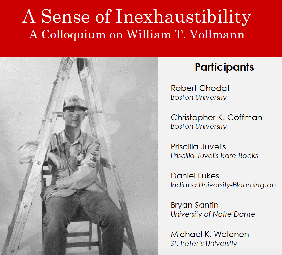 William T. Vollmann Colloquium October 7th, 3pm » BU Libraries | Boston ...