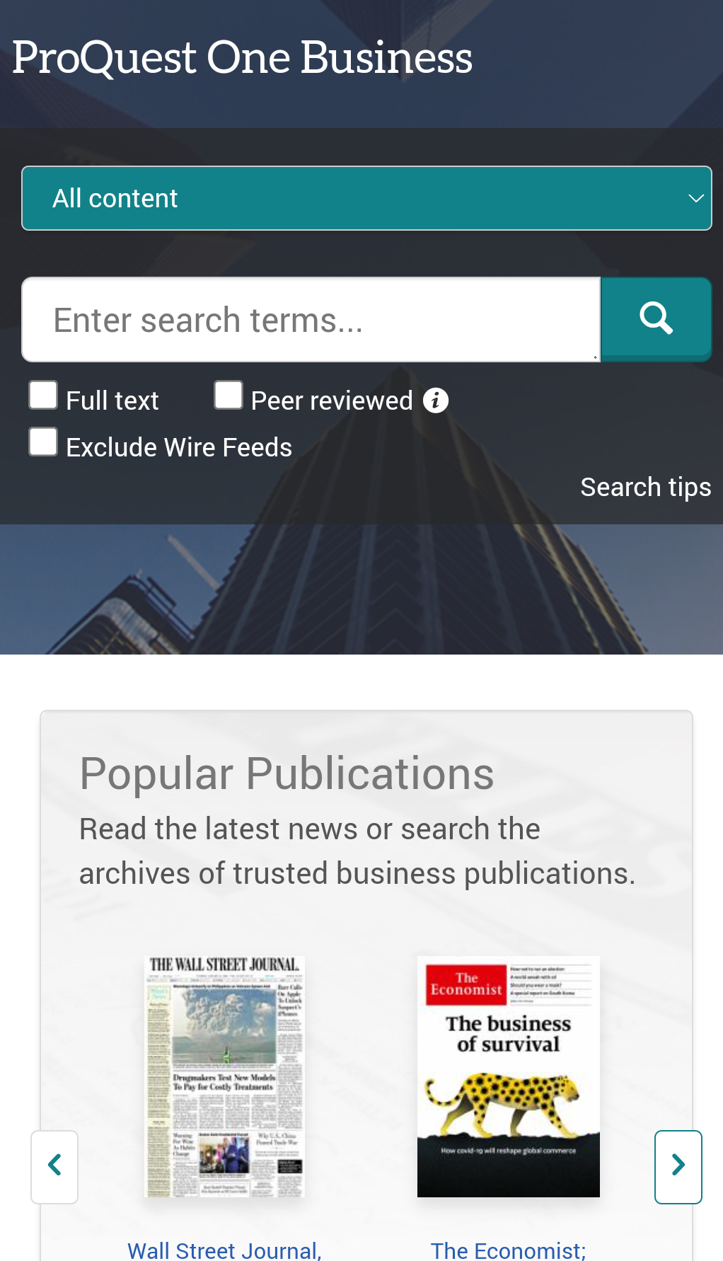 New Database: Proquest One Business » BU Libraries | Boston University