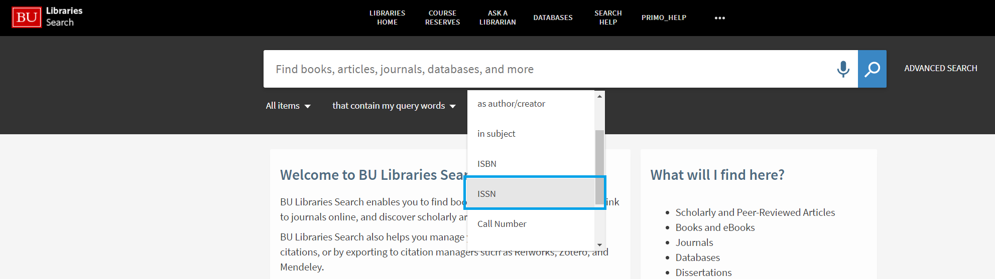 What’s New in BU Libraries Search » BU Libraries | Boston University