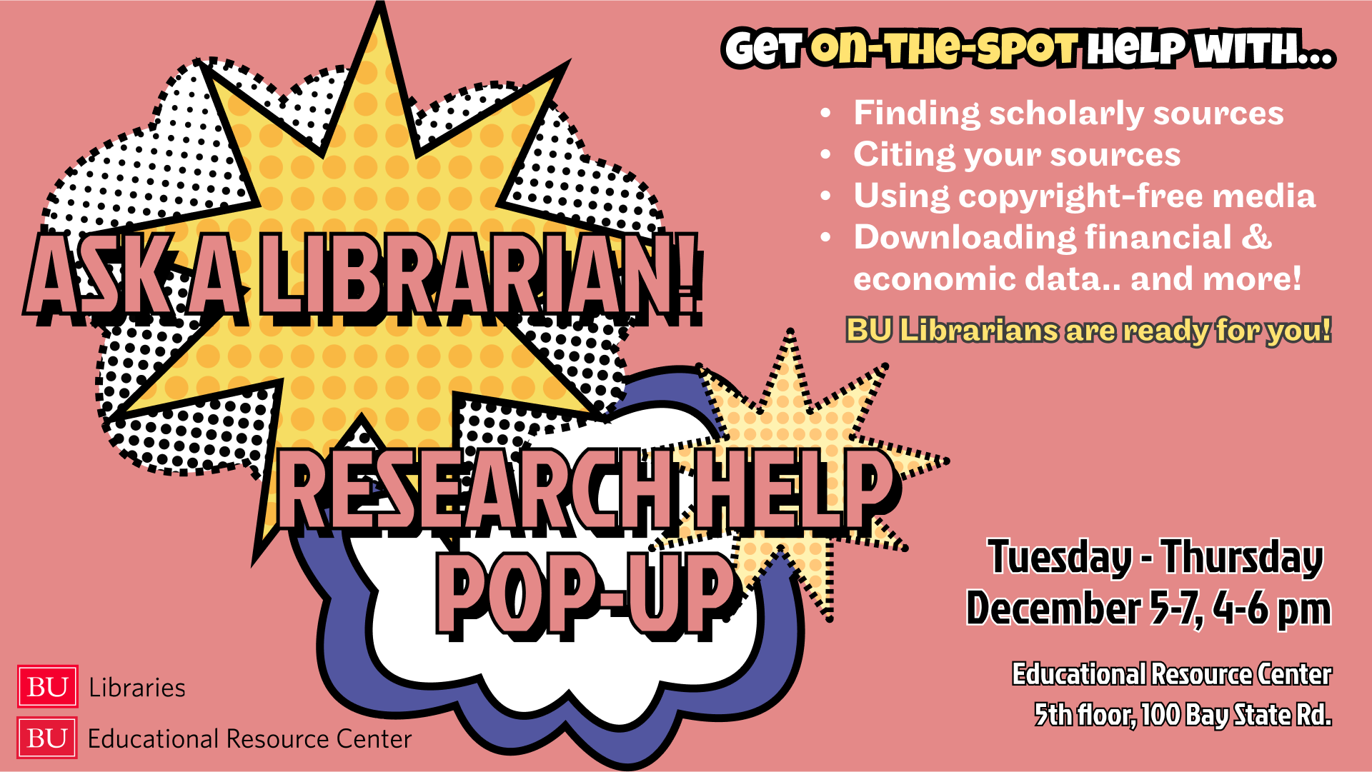 Upcoming Event: Ask-A-Librarian Research Help Pop-Up » BU Libraries ...