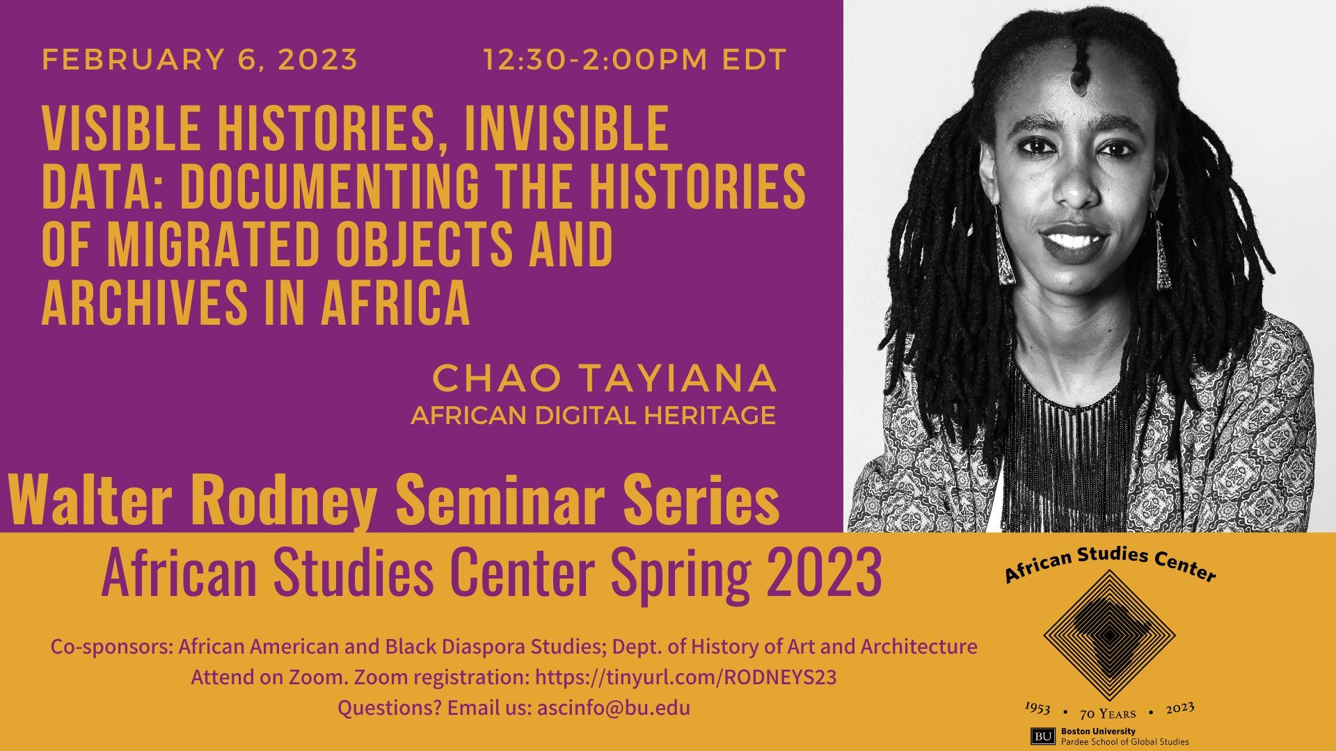 ASC Commences Spring 2023 Walter Rodney Seminar Series | The Frederick ...