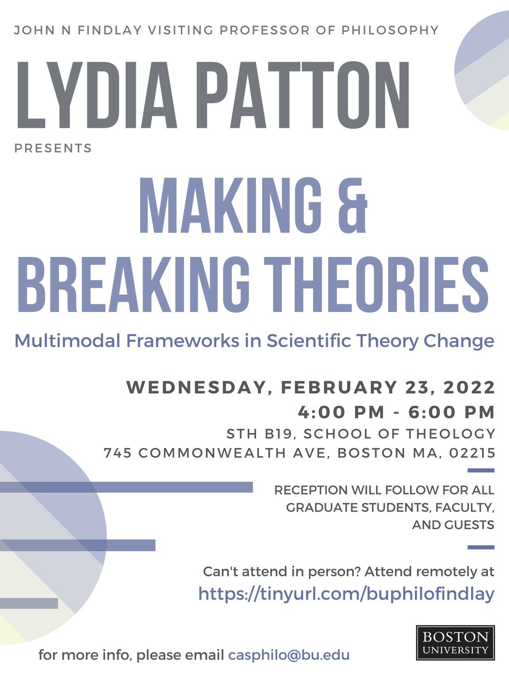 John N Findlay Visiting Professor Lydia Patton To Give Public Lecture ...