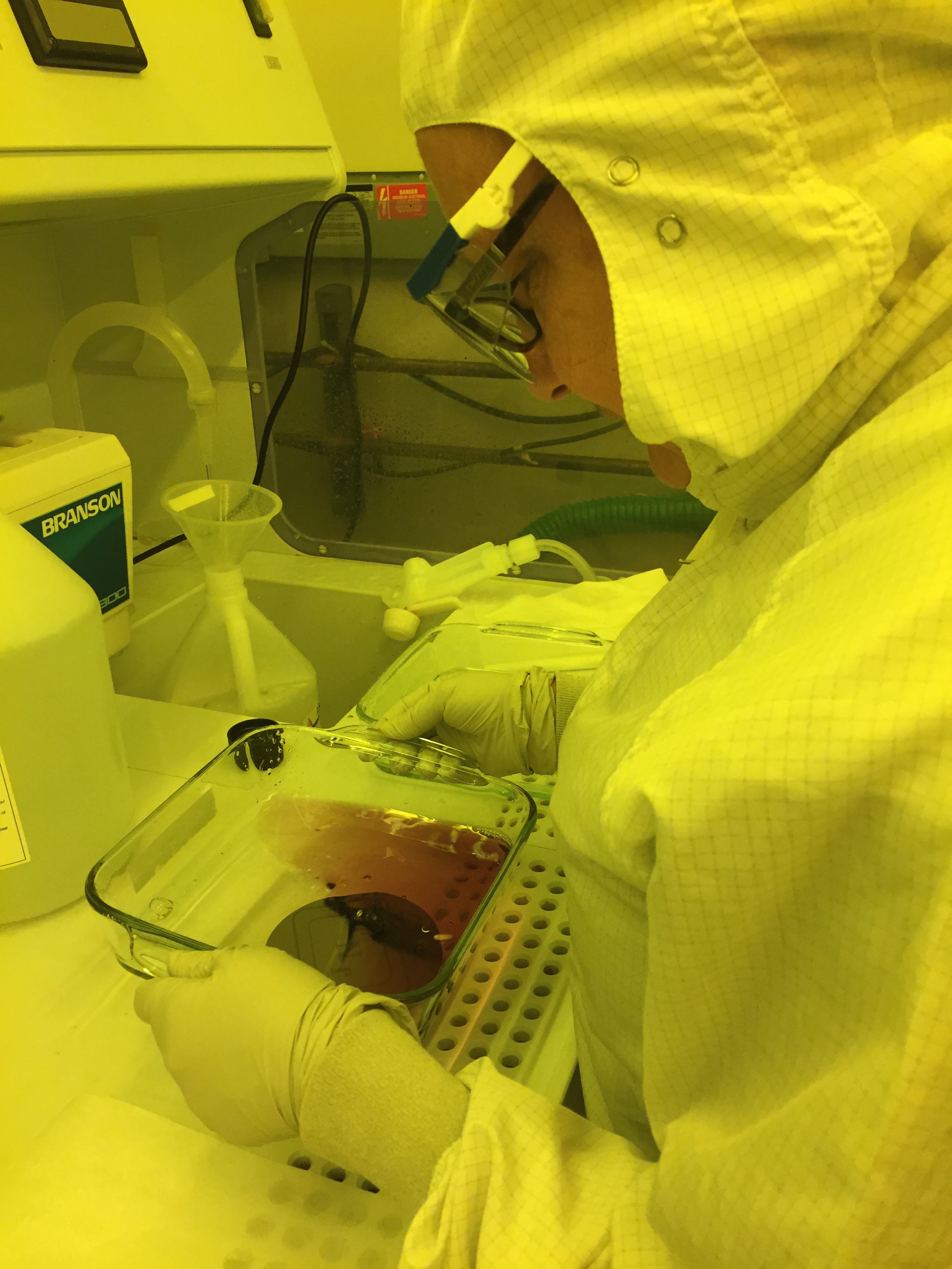 Judy develops her wafer | NSF RET in Integrated Nanomanufacturing