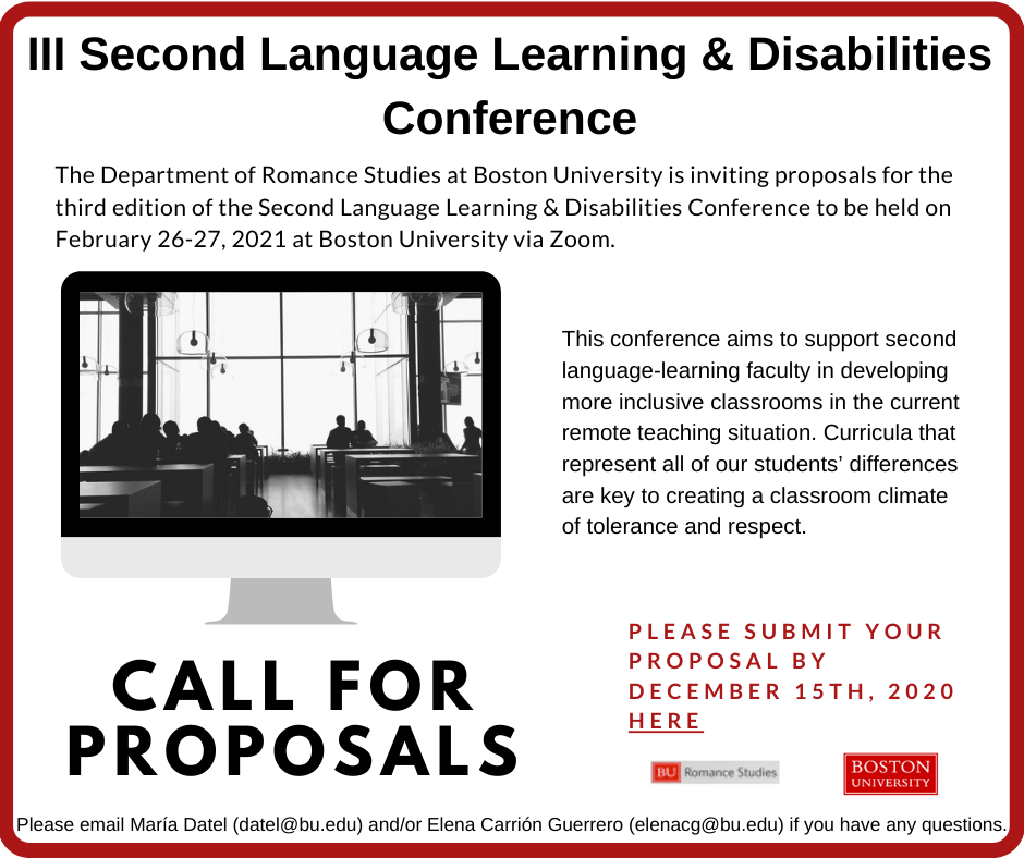 Third Annual 2nd Language Learning & Disabilities Conference | Romance ...