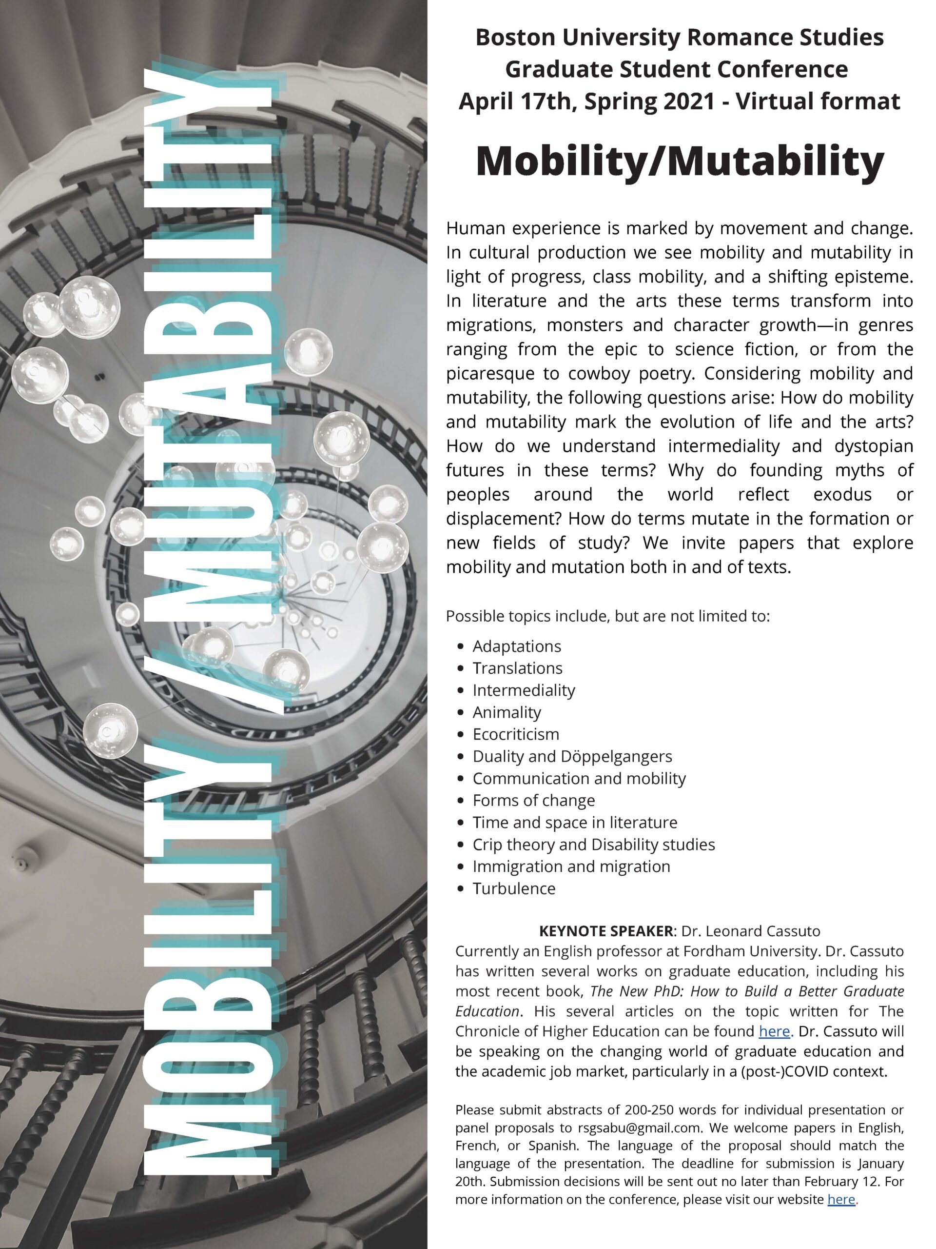 RS Grad Conference: Mobility & Mutability | Romance Studies