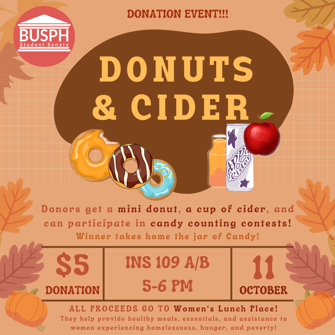 Student Senate Presents: Donuts and Cider Fundraiser | SPH