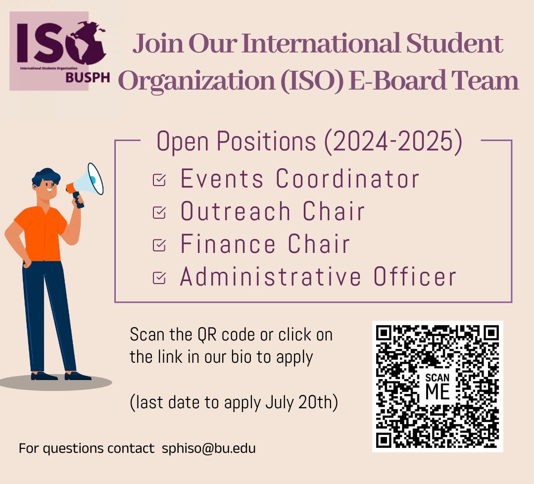 International Student Organization (ISO) E-Board Team Application | SPH