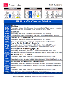 STH Library Tech Tuesdays | School of Theology Library