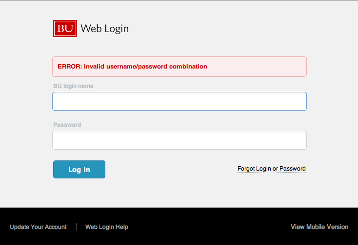 Faculty/Staff/Student Password Reset : TechWeb : Boston University