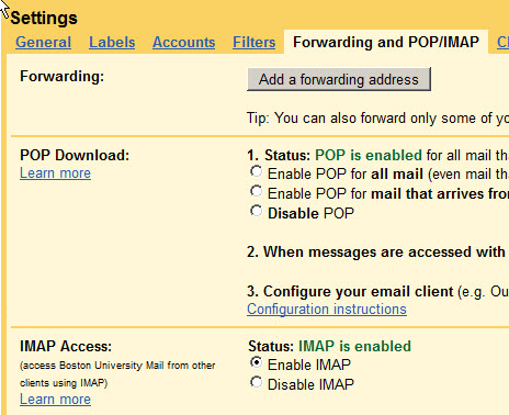 Using Desktop and Mobile Device Clients : TechWeb : Boston University