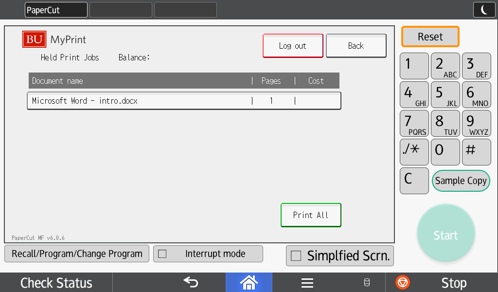 MyPrint: Release Your Job : TechWeb : Boston University