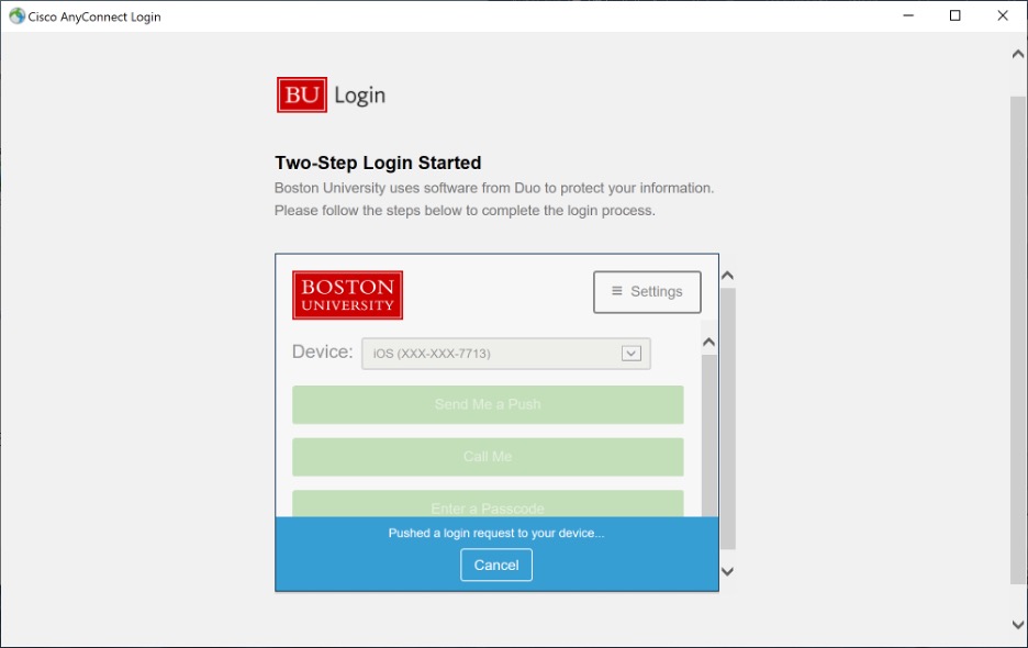 Using the VPN : TechWeb : Boston University
