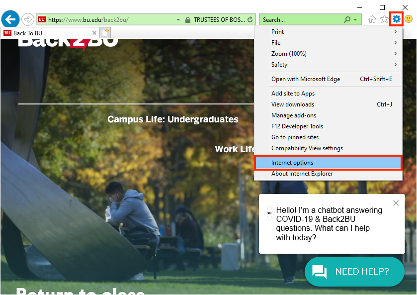 Pop-up Blocker – Windows : TechWeb : Boston University