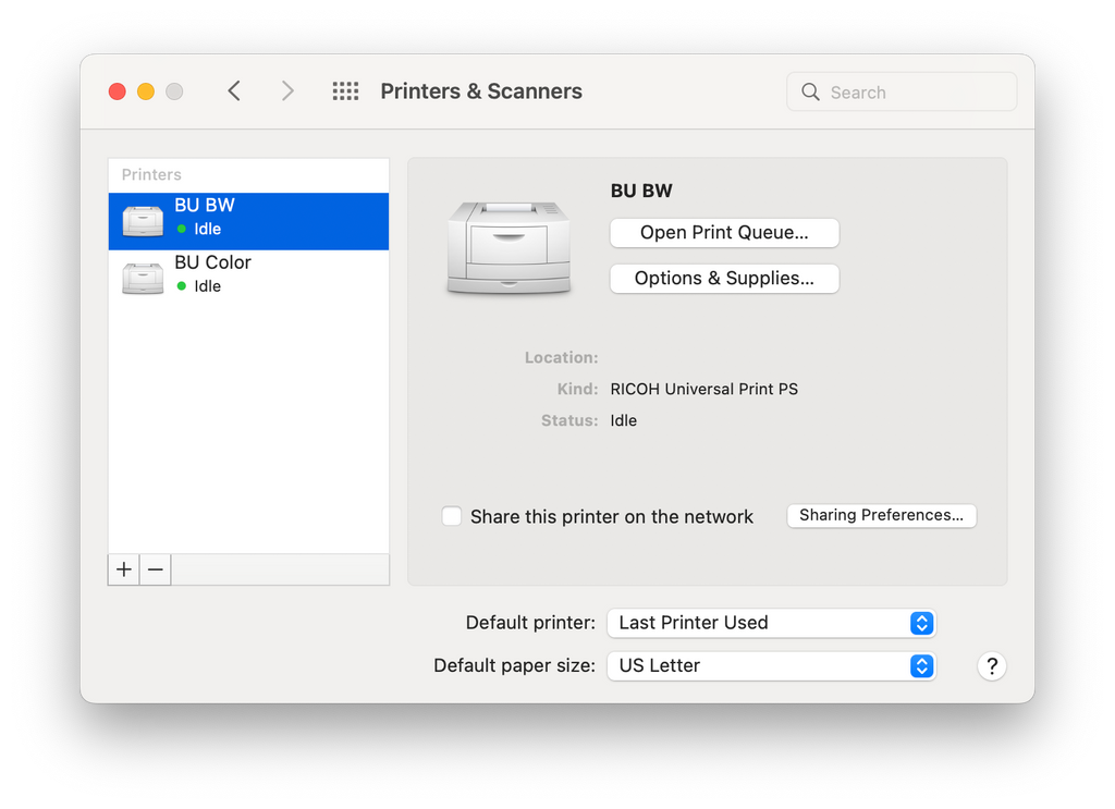 Hold/Release Printers: Configure on Device : TechWeb : Boston University