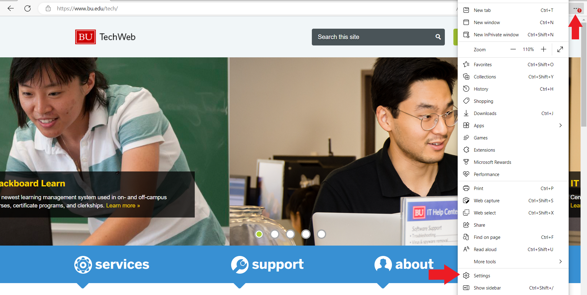 Clear your browser cache – Windows : TechWeb : Boston University