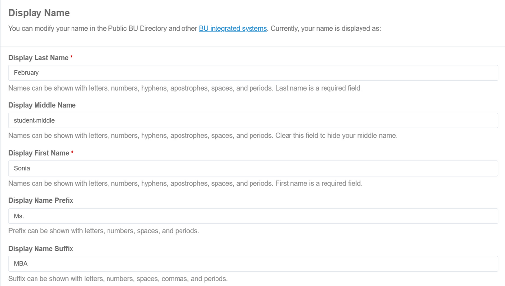How to Update My Personal Information : TechWeb : Boston University