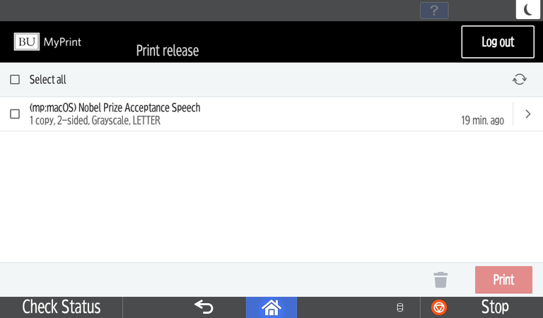 MyPrint: Release Your Print Job : TechWeb : Boston University