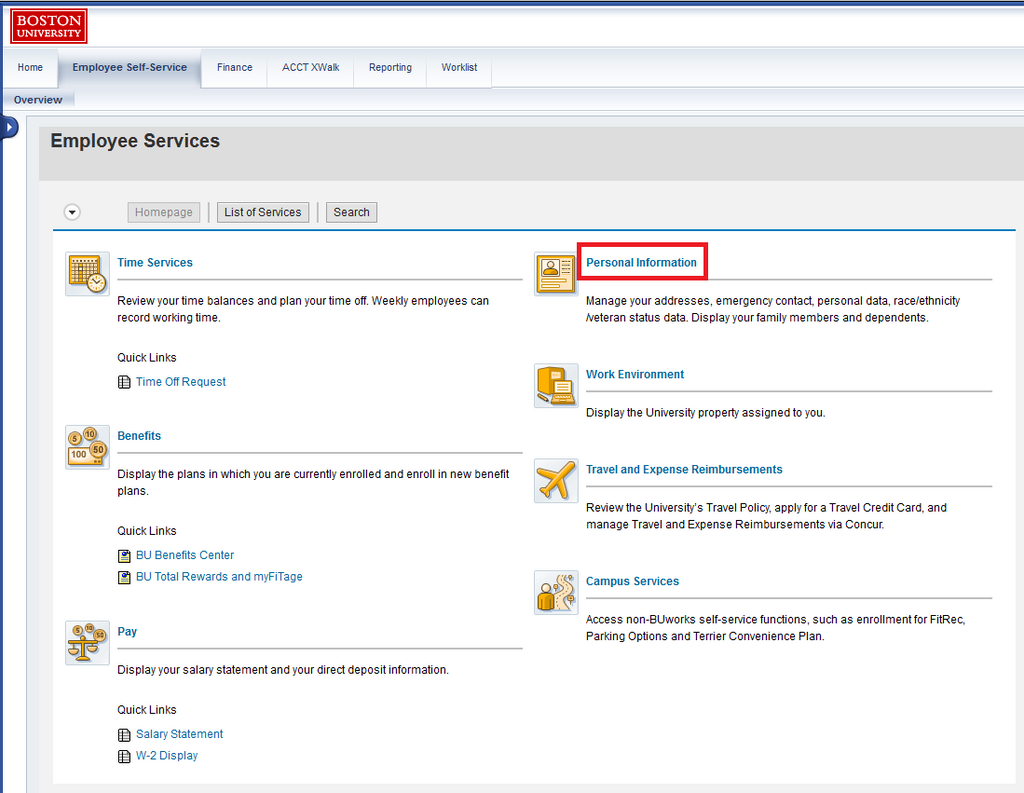 Update Office Address/Office Phone Number : TechWeb : Boston University