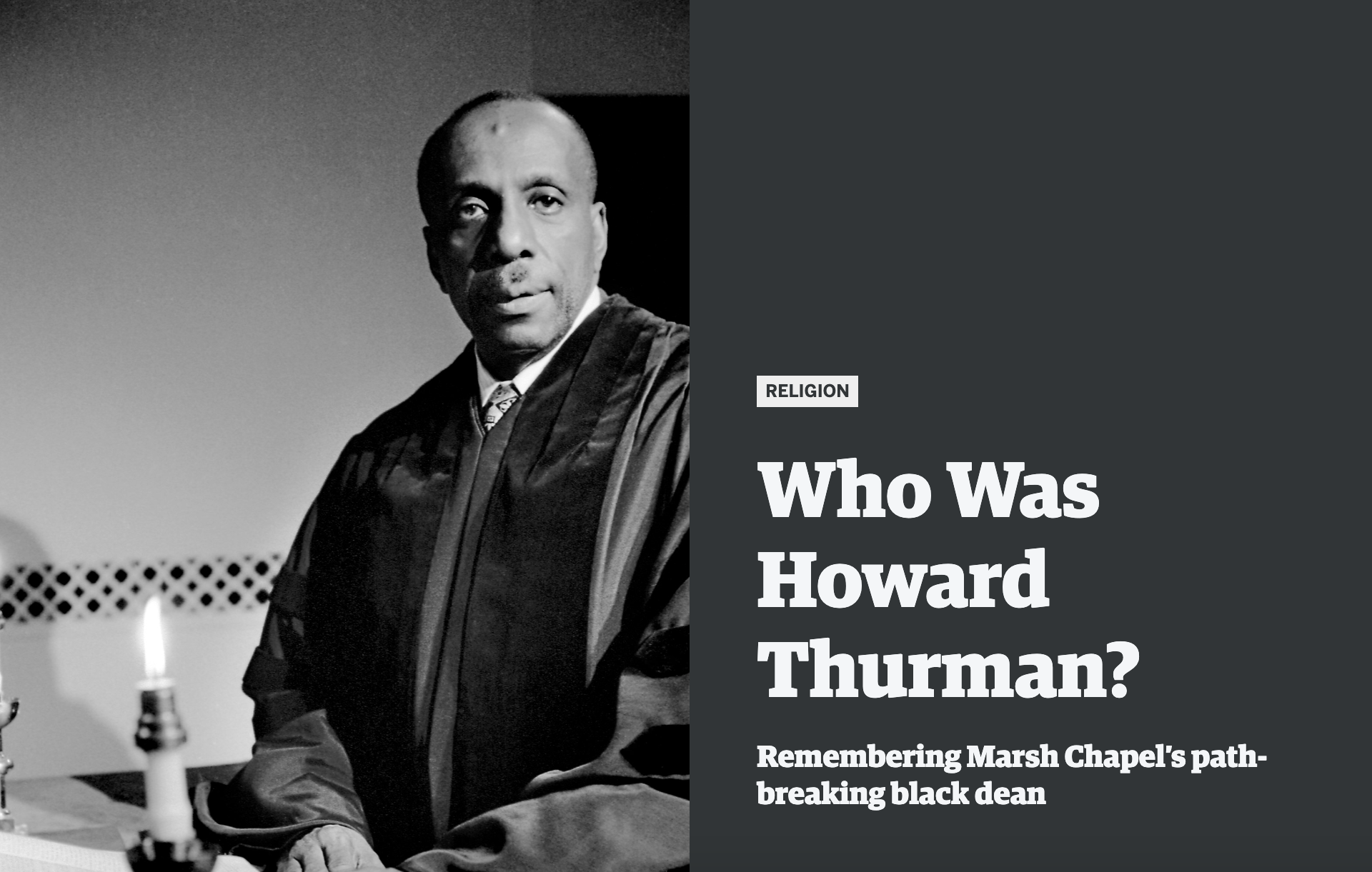 News: Who Was Howard Thurman? | Howard Thurman Center for Common Ground