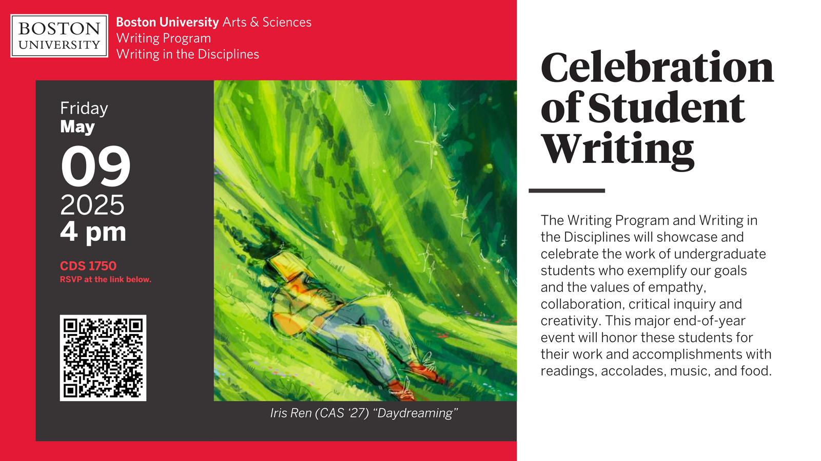 Celebration of Student Writing – May 9th | Writing Program